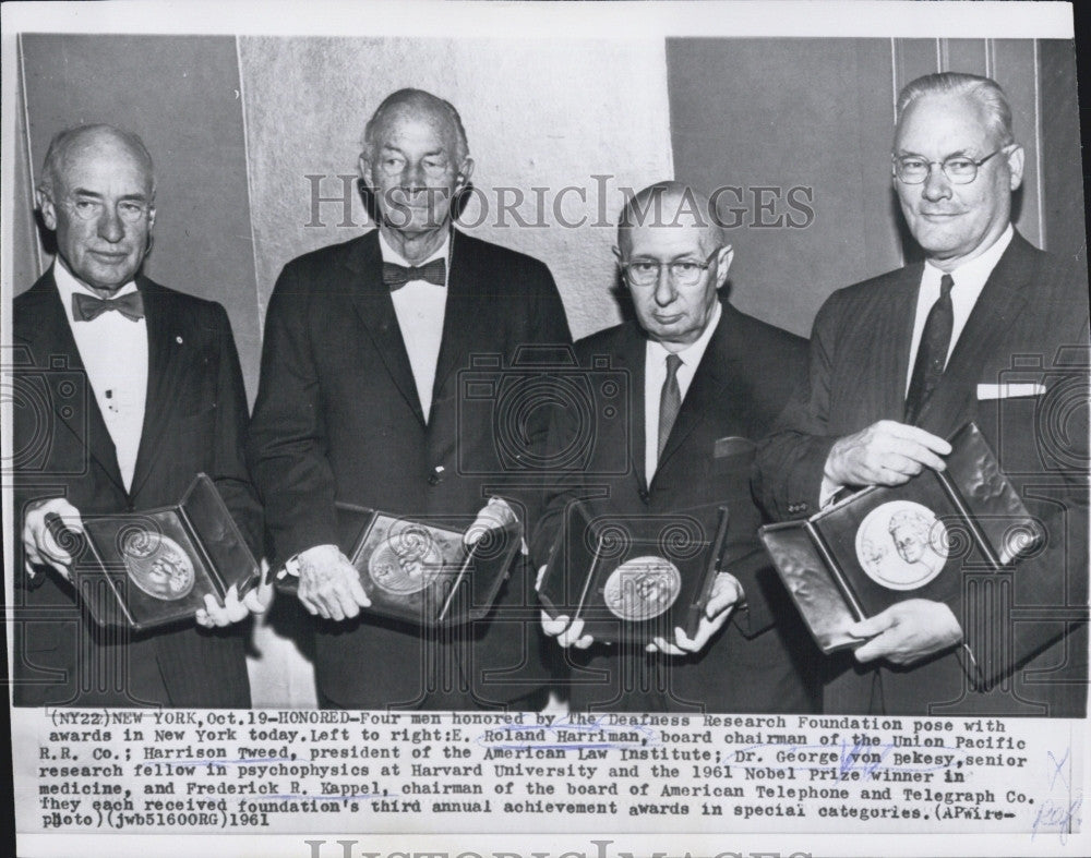 E. Roladn Harriman Harrison Tweed Dr. George Von Bekesy 1961 Vintage ...