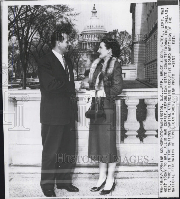 Rep. Bruce Alger Plays Host For Mrs. Allie Currie In Washington 1955 ...