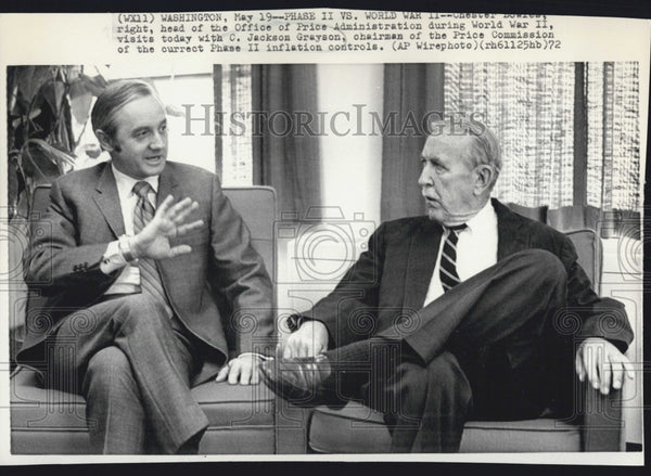 Chester Bowies and Chairman Jackson Grayson. 1972 Vintage Press Photo ...