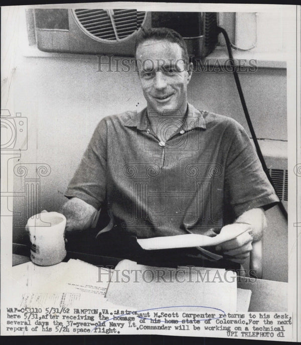 Astronaut M Scott Carpenter Colorado Navy 1962 Vintage Press Photo ...