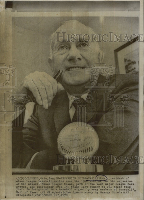Phil Piton President Of Minor League Baseball 1970 Vintage Press Photo ...