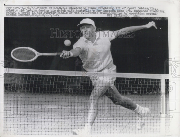 Frank Froehling at Forest Hills tennis 1963 Vintage Press Photo Print ...