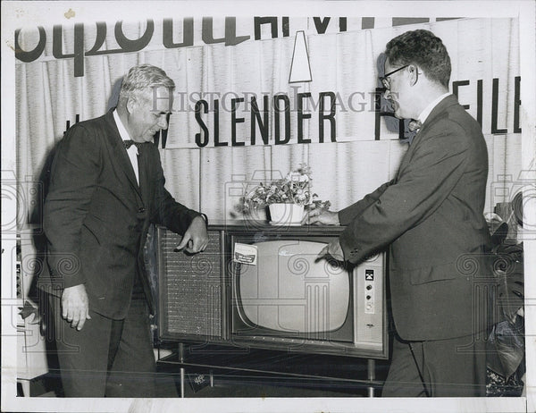 Hotpoint TV dealers W Potter & EE Colladay 1957 Vintage Press Photo ...