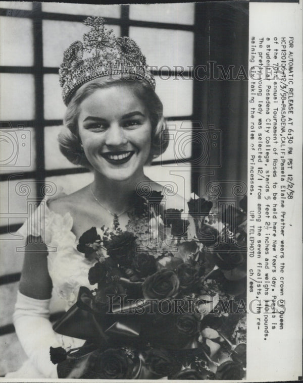 Queen of Tournament of Roses Pamela Elaine Prather 1958 Vintage Press ...