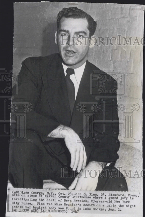 John G. Finncharged for murder of Miss. Reva Reznick. 1947 Vintage ...