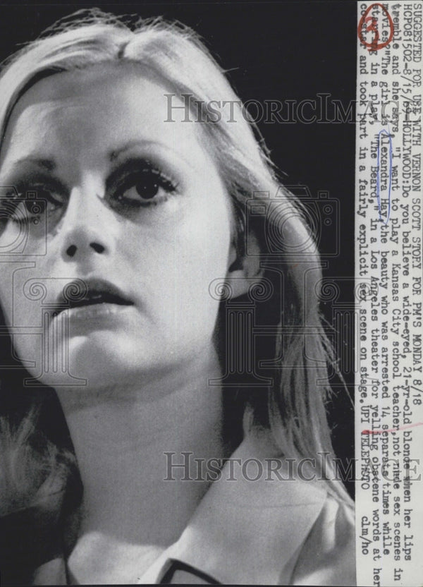 Actress Alexandra Hay Starring In Play "The Beard" 1969 Vintage Press ...