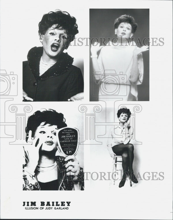 Singer Jim Bailey "Illusion of Judy Garland" 1995 Vintage Press Photo ...