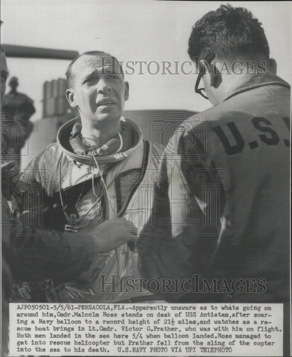 Cmdr Malcolm Rosa & Lt Cmdr Victor G Prather 1961 Vintage Press Photo ...