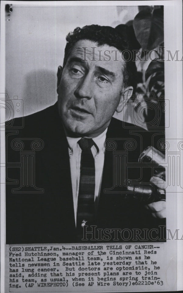 Fred Hutchinson Manager Cincinnati Reds Baseball Team 1963 Vintage ...