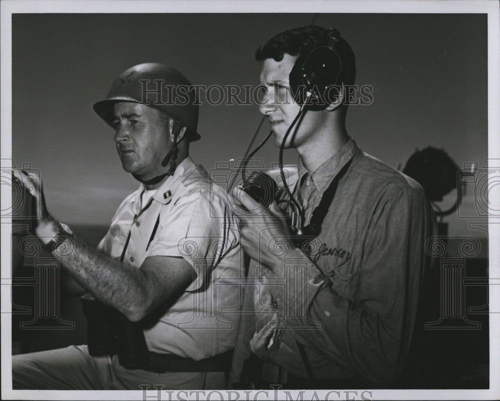 Lt. Robert Cosgrove of "enemy" submarine with Richard Jenney. 1963 ...