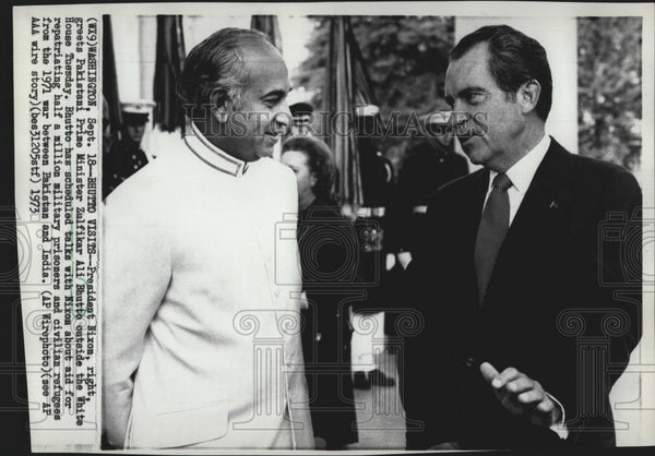 President Nixon Pakistan P.M. Zulfikar Ali Bhutto 1973 Vintage Press ...