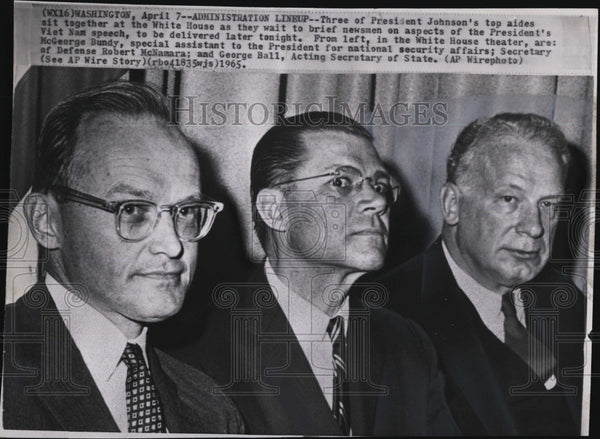 Pres Johnson's Top Aides McGeorge Bundy Robert McNamara and 1965 ...