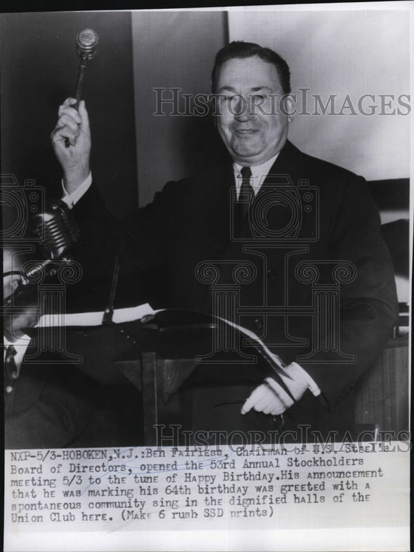 President of US Steel Corp Benjamin Fairless 1954 Vintage Press Photo ...