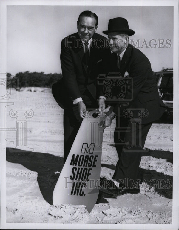 Governor John Volpe groundbreaking of Morse Shoe with Alfred Morse ...