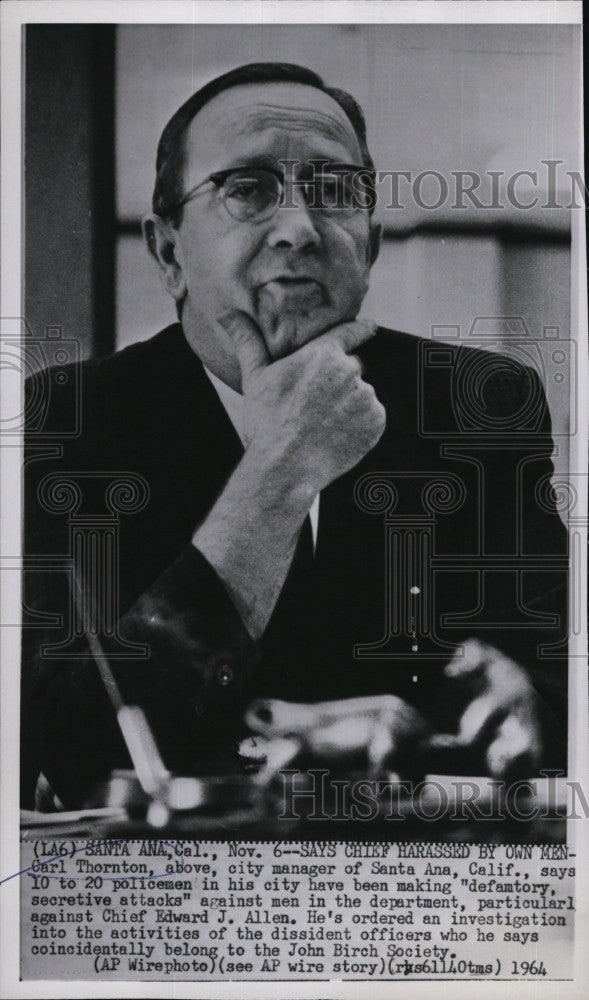 Carl Thornton City Manager of Santa Ana California. 1964 Vintage Press ...