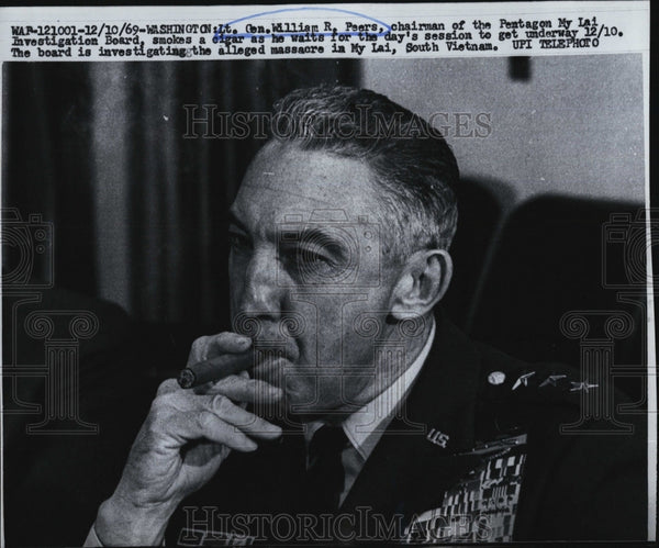 Lt. Gen. William R. Peers 1969 Vintage Press Photo Print - Historic Images