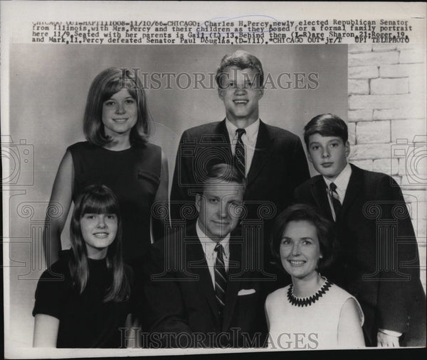 Charles Percy Senator With Wife and Family 1966 Vintage Press Photo ...