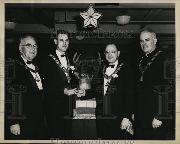 1956 Press Photo Gen. Frank O'Rourke, T. McDermott, Alfred Gross, Laur ...