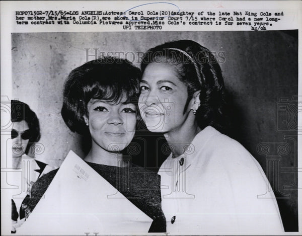 1965 Press Photo Actress Carol Cole & Mother Maria Cole At Superior Co ...