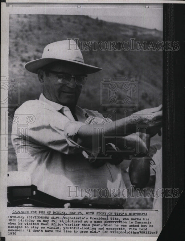 1970 Press Photo Yugoslavia President Tito 78th birthday Tanzania game ...