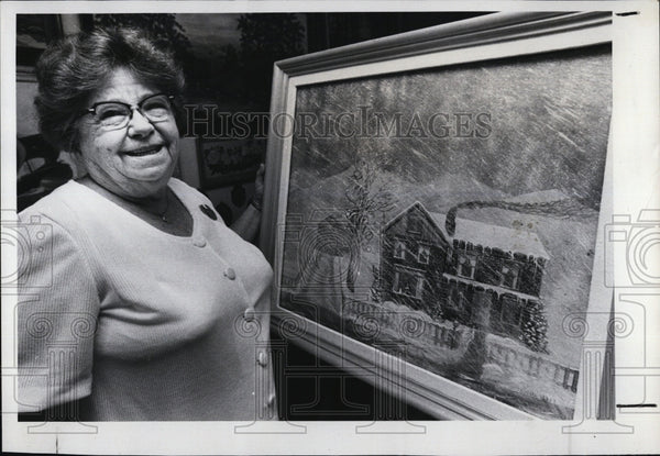 1979 Alverta Vesey and her painting "Winter's Blast" - Historic Images