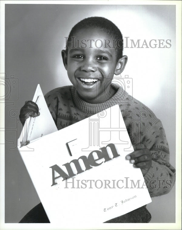 1989 Press Photo Tony Johnson six-year-old Amen NBC comedy series ...