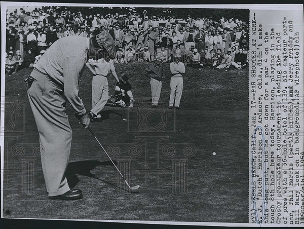 1954 Press Photo E. J. "Dutch" Harrison in Crosby Pro-Amateur Tourname ...