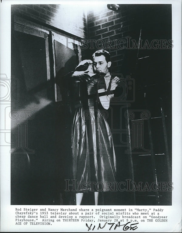 1955 Press Photo Actor Rod Steiger, Nancy Marchand In Marty - Historic ...