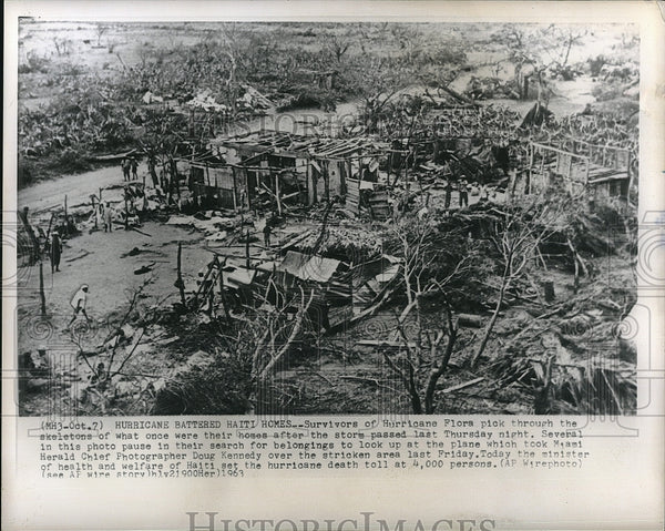 1963 Press Photo After math of Hurricane Flora which hit Haiti ...
