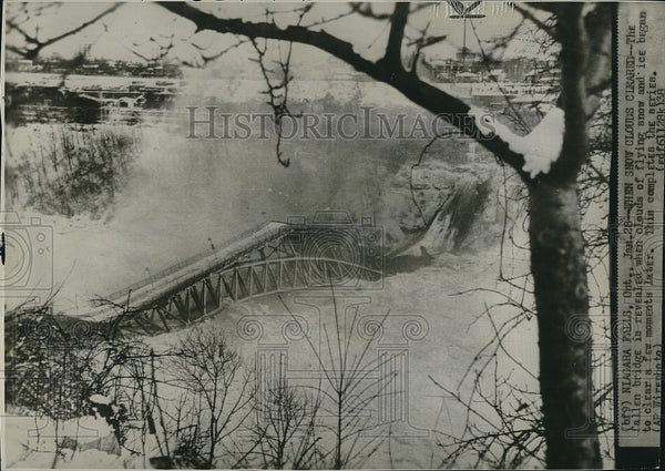1938 Press Photo Fallen Bridge When Ice & Snow begin to Clear ...