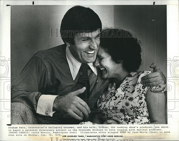 1976 Press Photo Graham Kerr with Wife Treena, "Galloping Gourmet ...