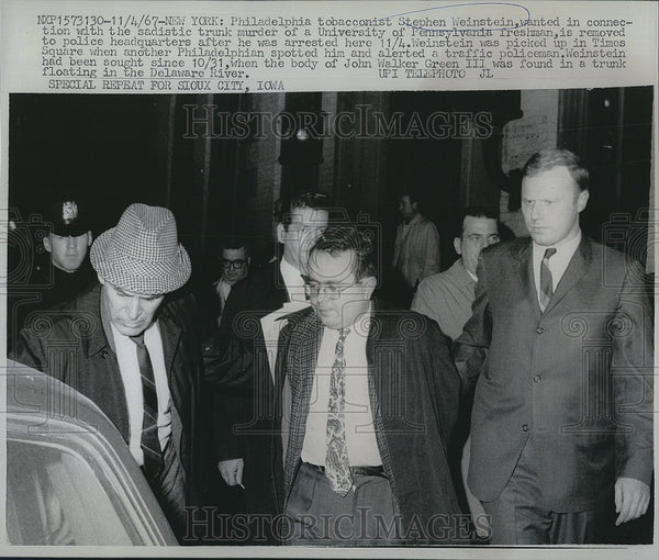 1967 Press Photo Tobacconist Stephen Weinstein arrested for murder of ...