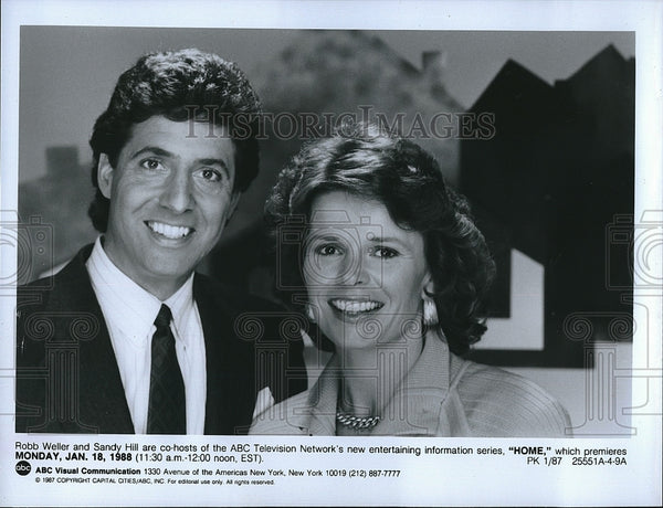 1988 Press Photo "Home" with hosts Robb Weller & Sandy Hill - Historic ...