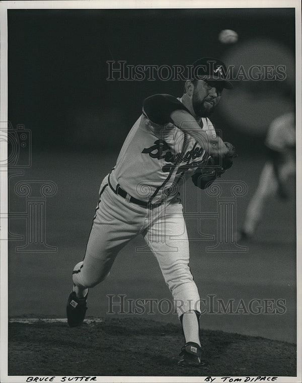 1988 Press Photo Bruce Sutter, right handed pitcher of Atlanta Dodgers ...
