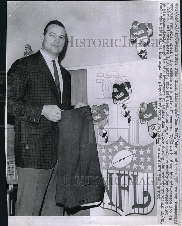 1963 Press Photo Sam Huff, New York Giants Football Linebacker ...