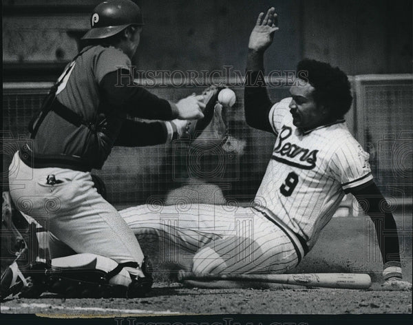 1979 Press Photo Denver Bear Bob Pate & catcher Keith Moreland ...