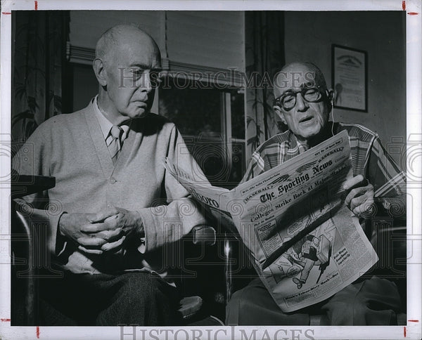1957 Press Photo Cullen Cain, ex baseball writer & George Connell copy ...