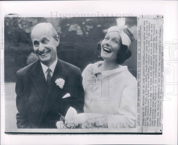 1963 England Lord Astor Bronwen Pugh Press Photo - Historic Images