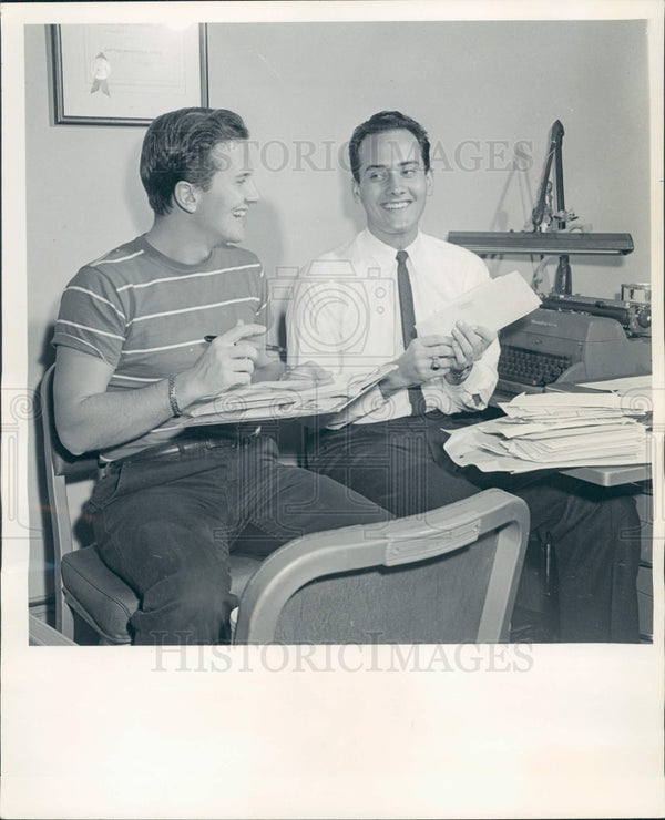 1958 Singers Pat Boone & Nick Todd Press Photo - Historic Images