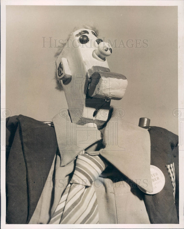 1952 Jim Martensen Wood Puppet Jim Martian Press Photo - Historic Images
