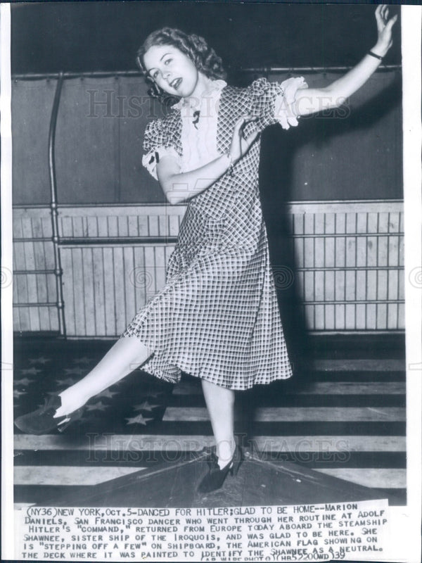 1939 Actress/Dancer Marion Daniels Press Photo - Historic Images