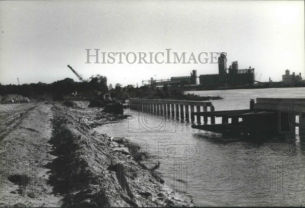 1989 Press Photo Alabama State Docks Construction of New Terminal, Mob ...