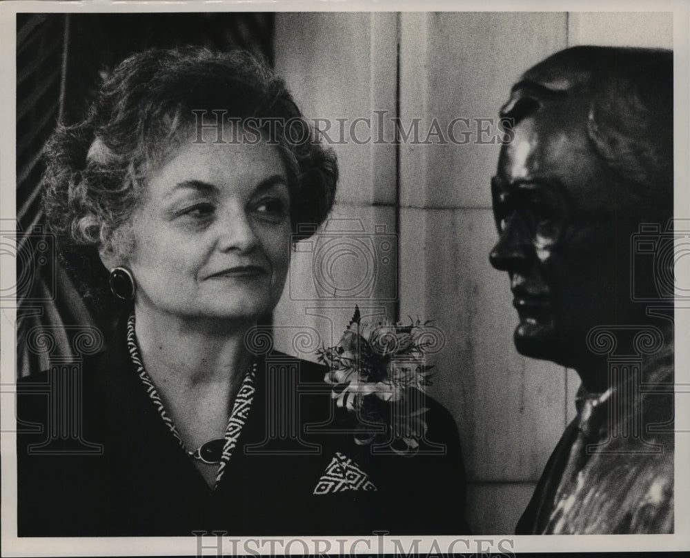 1990, Widow of Judge Robert Vance, Helen Vance with Bust of Husband ...