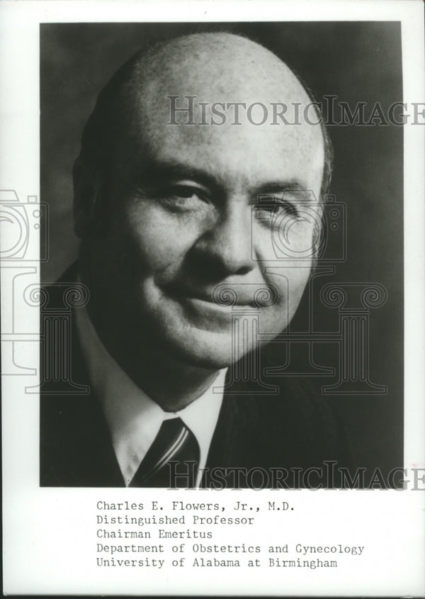 1987 Press Photo Dr. Charles Flowers, Chairman Obstetrics & Gynecology ...