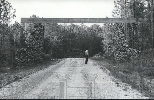 1974 Press Photo New sign being erected for Crippled Children's Camp ...