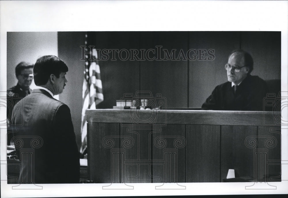 1992, Bob Howell With Judge in Courtroom - abna32667 - Historic Images