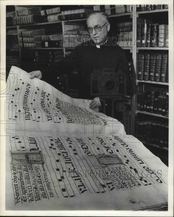 1978 Reverend Roger Lott, Southern Benedictine, with manuscript ...