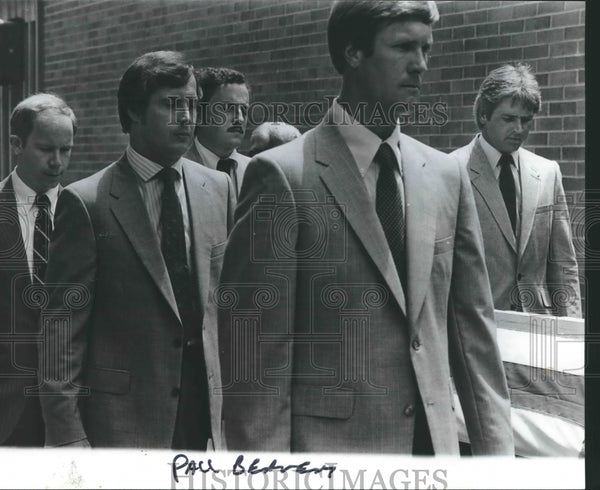 1980 Press Photo Pallbearers hold coffin of Ralph Jordan - abna35653 ...
