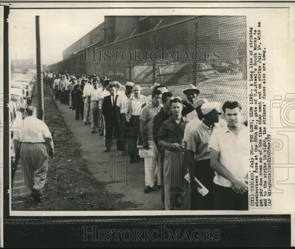 1959 Press Photo U.S. Steel South Works Workers on Strike in Chicago ...
