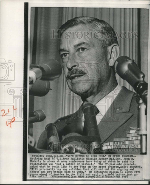 1959, Major General John B. Medaris at News Conference - abna42563 ...